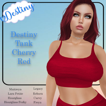 Second Life Marketplace - Destiny Tank Cherry Red